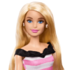 Barbie 65th Anniversary Fashion Doll With Blonde Hair, Pink Striped ...